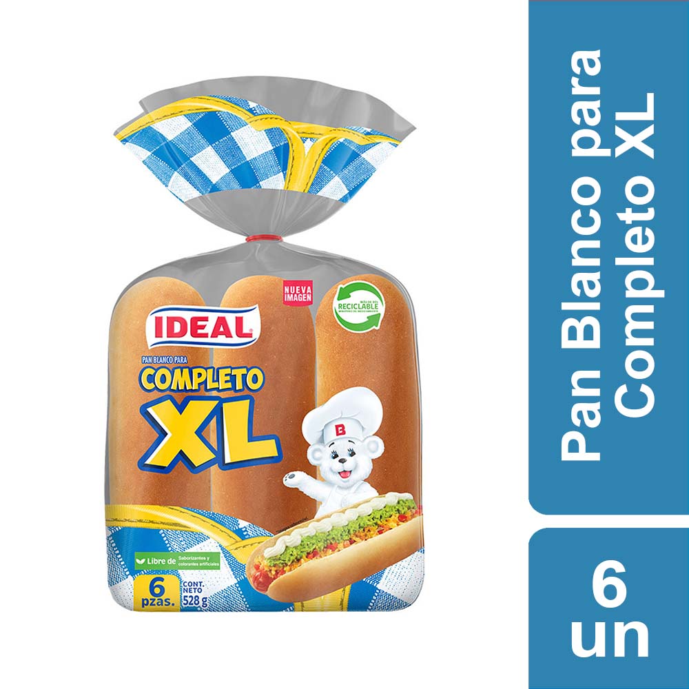 Pan de Completo XL 528g IDEAL